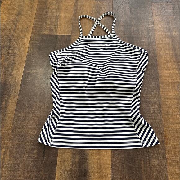 Albion | Swim | Albion Fit Striped High Neck Tankini Top Criss Cross ...